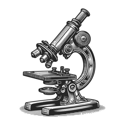 Vintage microscope sketch Royalty Free Vector Image