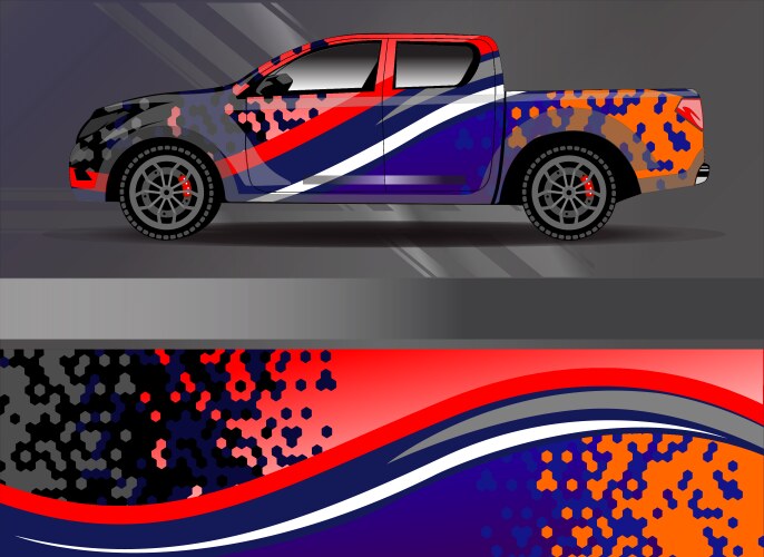 Car wrap graphic racing abstract background Vector Image