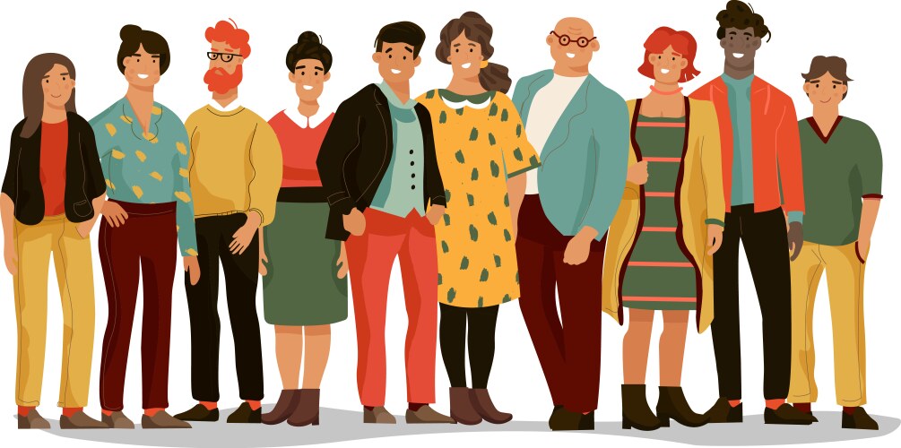 Cartoon employee team office workers group happy Vector Image