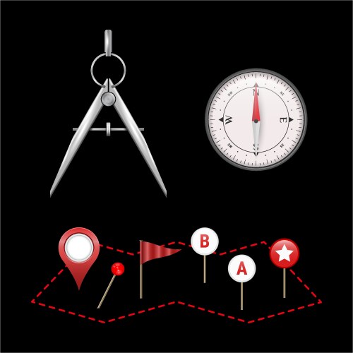 Realistic Compass Drawing Vector Images (over 310)