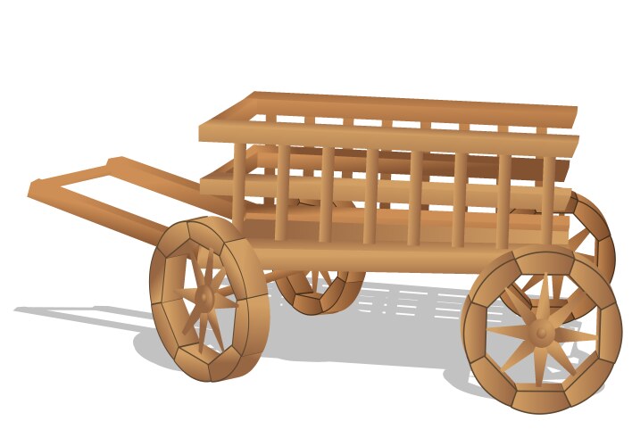 Old wooden cart Royalty Free Vector Image - VectorStock