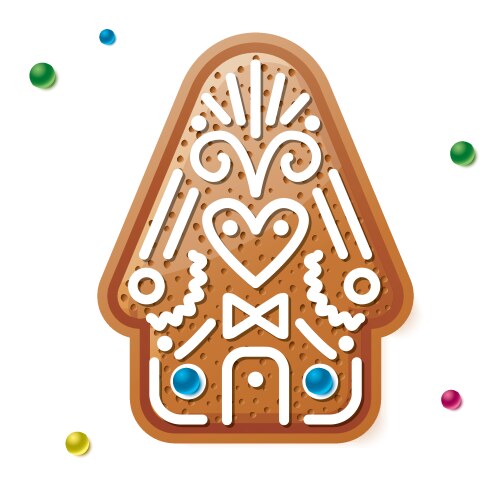 Gingerbread cookies house of merry Royalty Free Vector Image