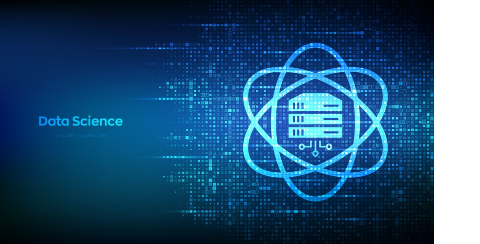 Data science icon made with binary code deep Vector Image