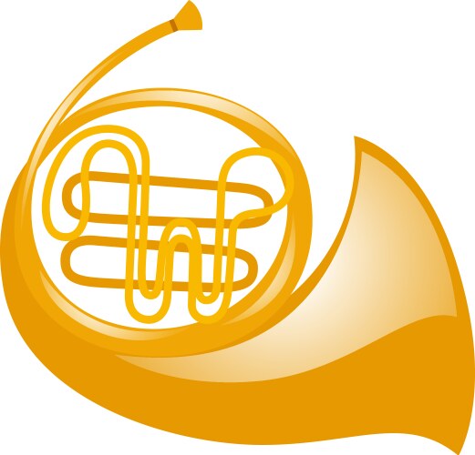 Young musician playing french horn cartoon Vector Image