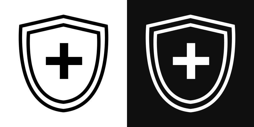 Immune guard icon set health shield system Vector Image