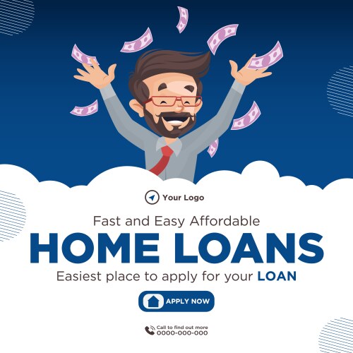 Banner design of home loans Royalty Free Vector Image