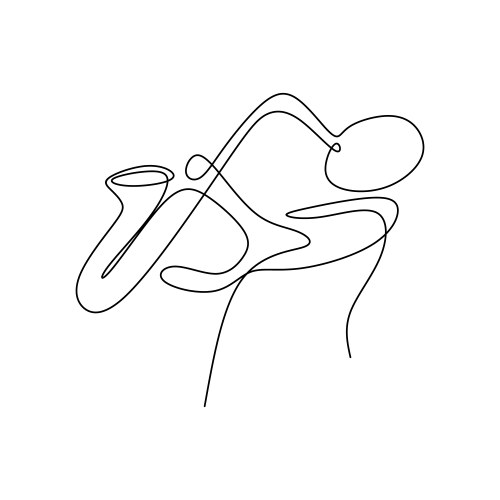 Continuous line drawing of jazz musicians playing Vector Image