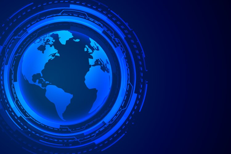 Blue earth planet world background Royalty Free Vector Image