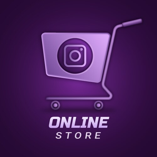 Instagram shop logo design Royalty Free Vector Image