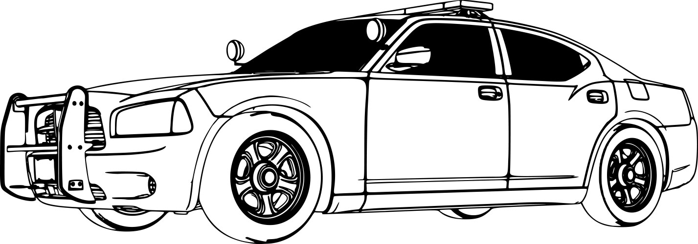 Police car sketch Royalty Free Vector Image - VectorStock