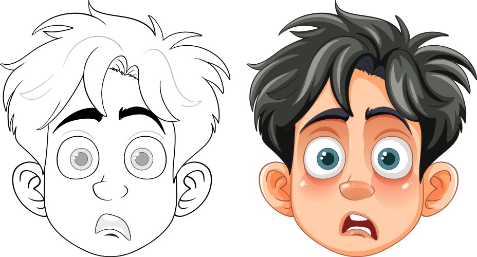 A shocked face with wide eyes and open mouth Vector Image
