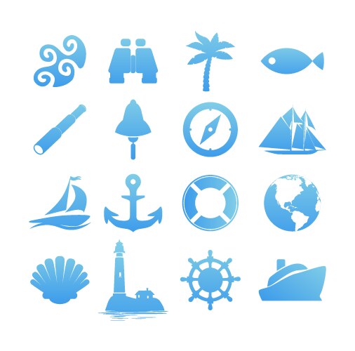 Nautical set Royalty Free Vector Image - VectorStock Nautical set Royalty Free Vector Image - VectorStock