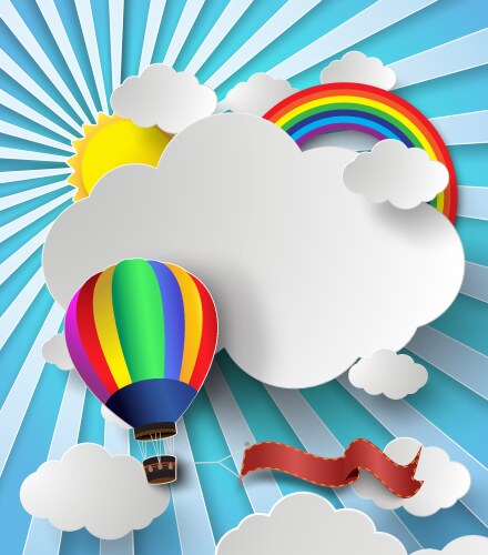Colorful hot air balloon Royalty Free Vector Image