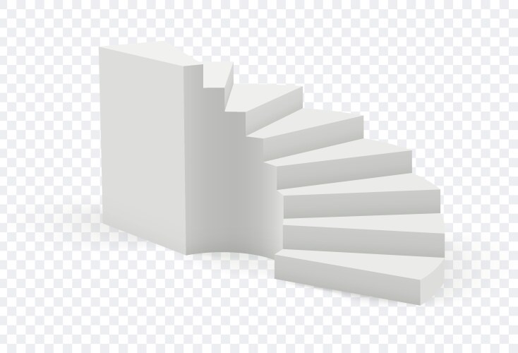 Architecture white realistic stairs 3d simple Vector Image