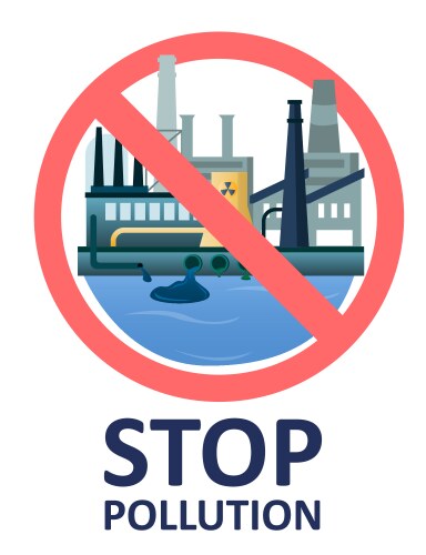 Stop pollution concept for web banner Royalty Free Vector