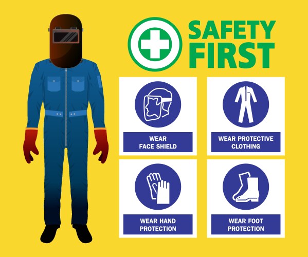 Fall protection construction worker safety first Vector Image