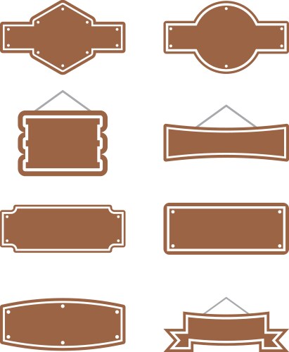 Blank western sign board graphic design template Vector Image