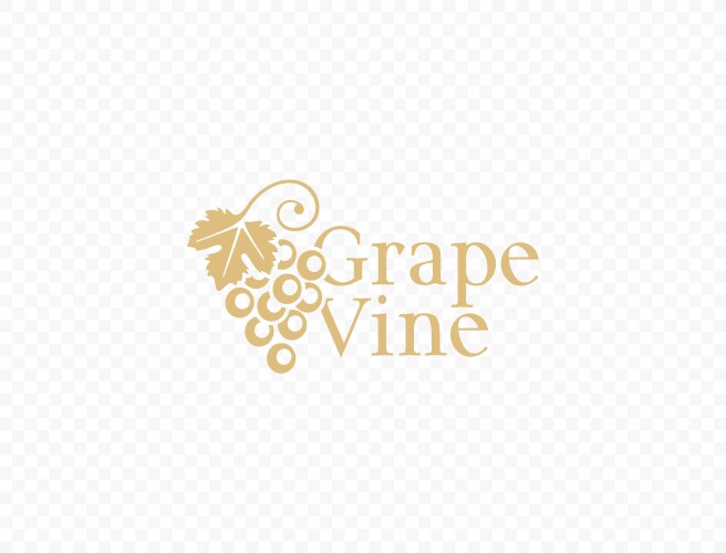 Grapevine with grape leaf logo design Royalty Free Vector