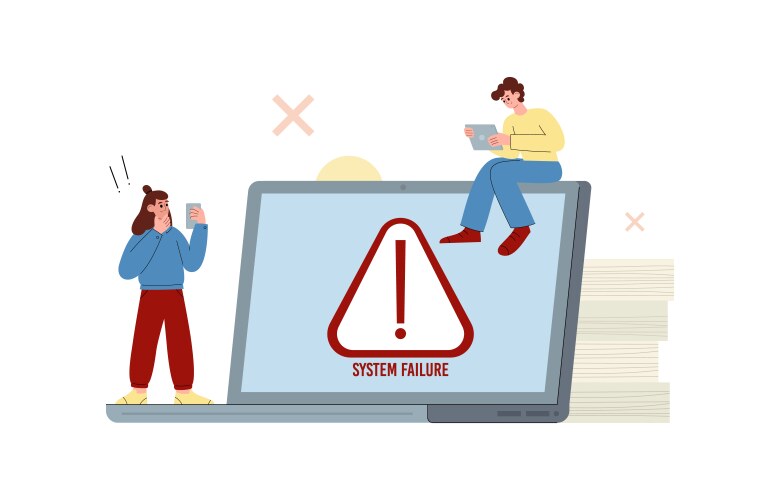 Operating system failure or error banner flat Vector Image