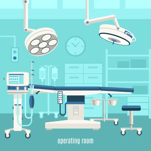 Surgeon in operating room with instruments icon Vector Image