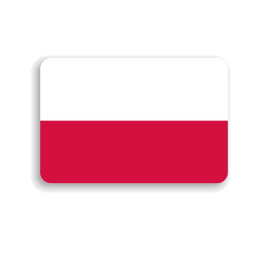 Glossy circle badge flag of poland Royalty Free Vector Image