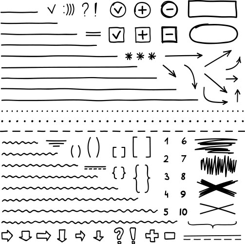 Hand drawn arrow marks set Royalty Free Vector Image