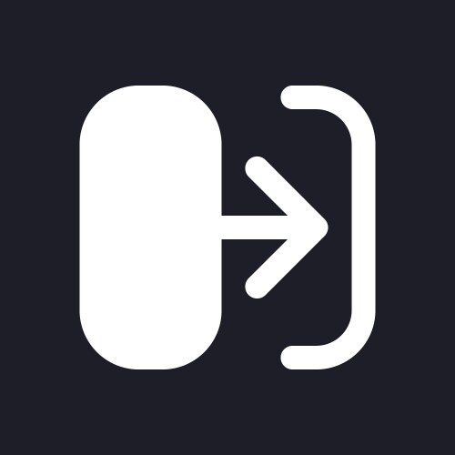 Zoom in transition black pixel perfect solid ui Vector Image