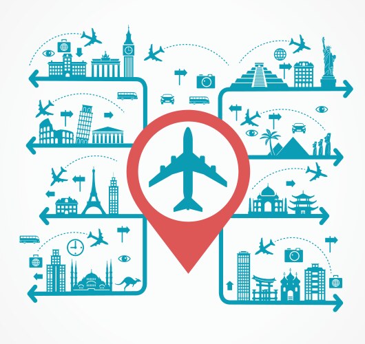 Travel and tourism background Royalty Free Vector Image