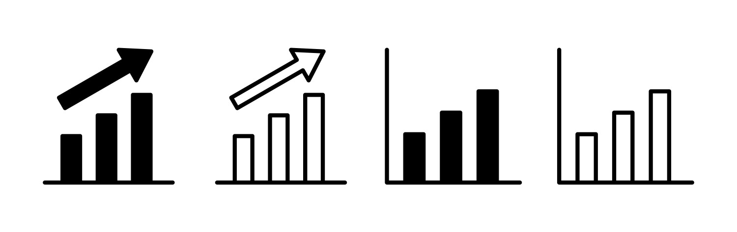 Growing graph icon chart Royalty Free Vector Image