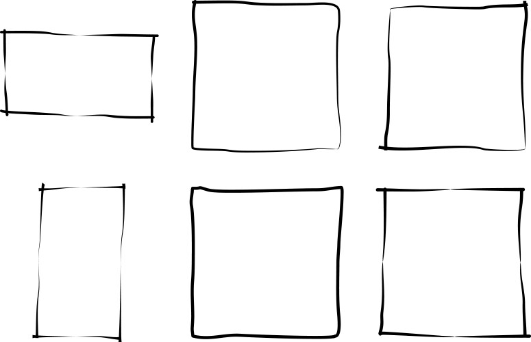 Hand drawn frame square double thin line Vector Image