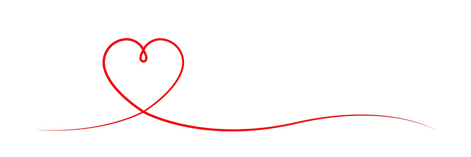 Continuous line heart shape border with realistic Vector Image