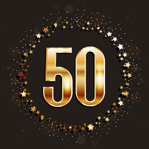 Anniversary 50 silver 3d numbers Royalty Free Vector Image