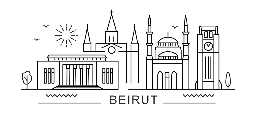 Beirut building Royalty Free Vector Image - VectorStock