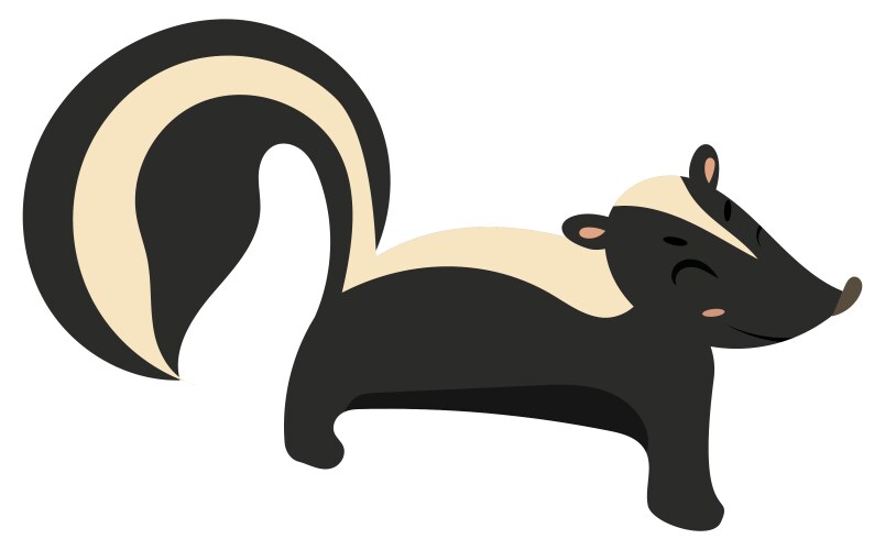 Cartoon happy skunk on white background Royalty Free Vector