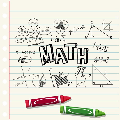 Doodle math formula with mathematics font Vector Image
