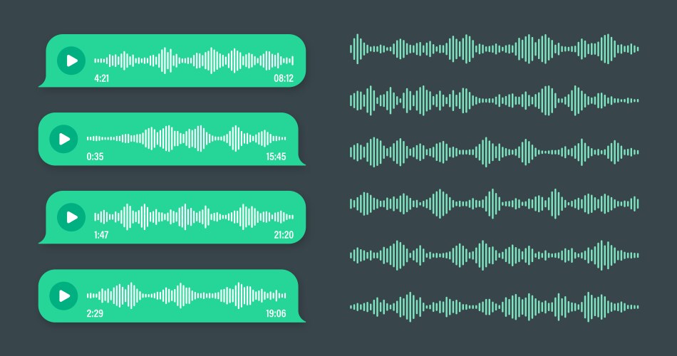 Voice audio message speech bubble sms text Vector Image