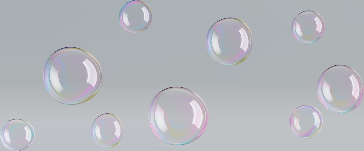 Water bubbles float in a transparent background Vector Image
