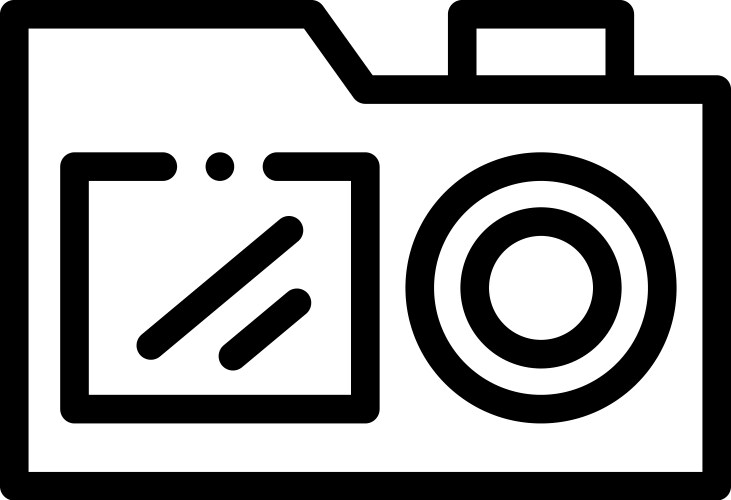 Camera lens icon thin linear style design Vector Image