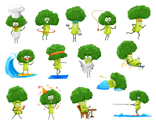 Broccoli - funny cartoon Royalty Free Vector Image