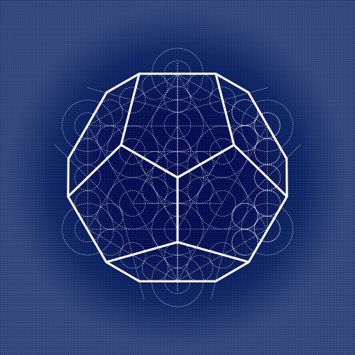 Hexahedron from metatrons cube sacred geometry Vector Image