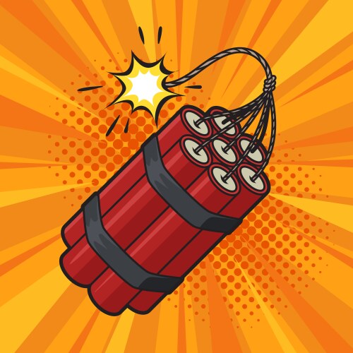 Set of bomb in pop art style Royalty Free Vector Image