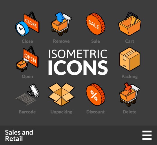 Isometric outline icons set 27 Royalty Free Vector Image Isometric outline icons set 27 Royalty Free Vector Image