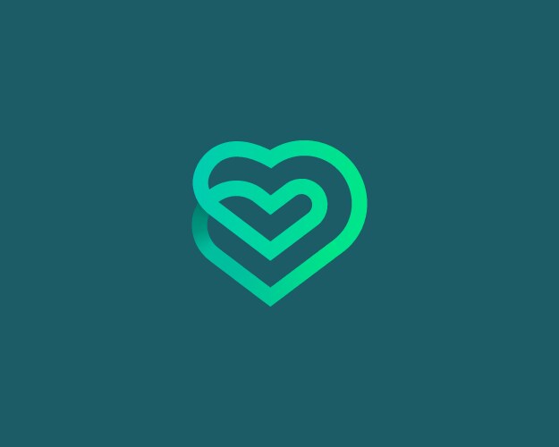 Two hearts and endless loop symbol logo infinity Vector Image