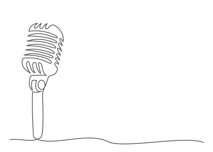 Outline vintage microphone Royalty Free Vector Image
