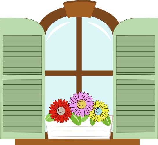 Flower Box Shutter Window Vector Images (51)