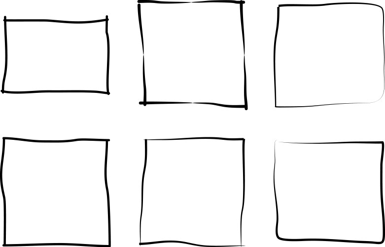 Hand drawn frame square double thin line Vector Image