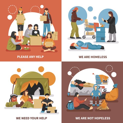 Free food donation and charity homeless people Vector Image