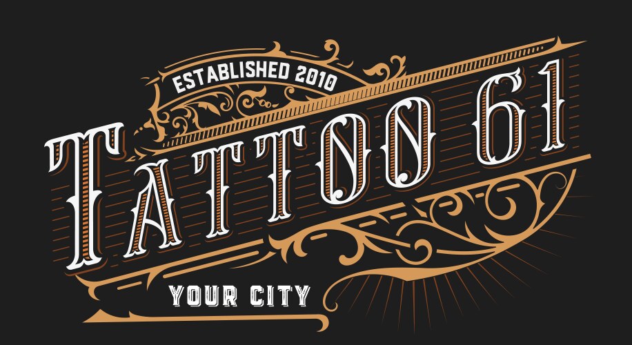 Vintage tattoo font Royalty Free Vector Image - VectorStock