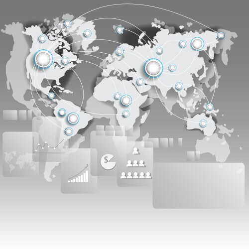 Connection world map Royalty Free Vector Image