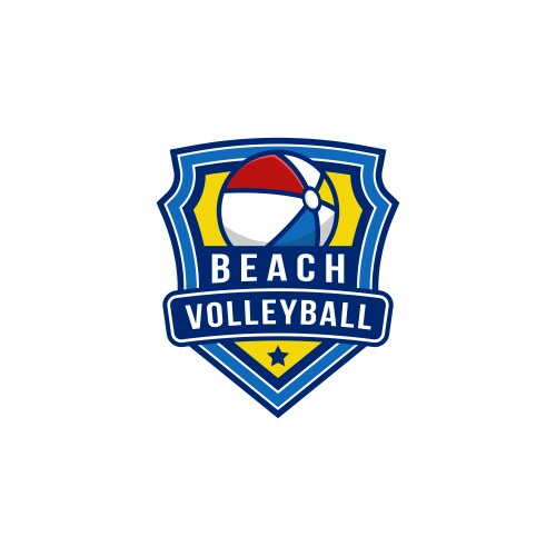 Beach ball logo badge template Royalty Free Vector Image